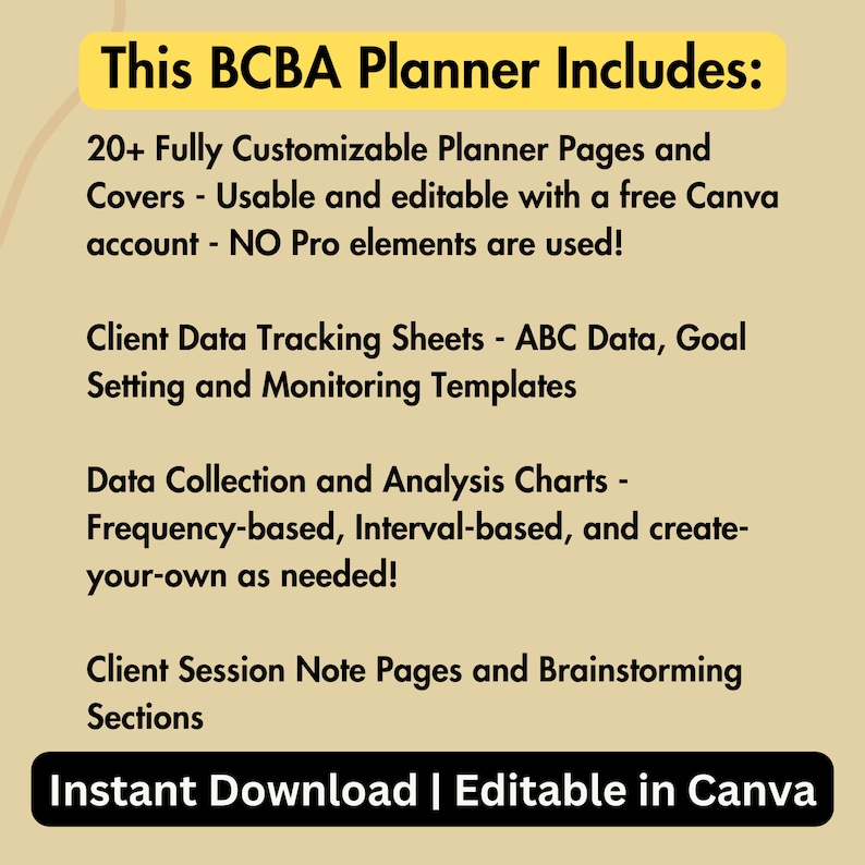 BCBA Planner Canva Template, Data Sheets - Customizable for Bcbas, ABA ...