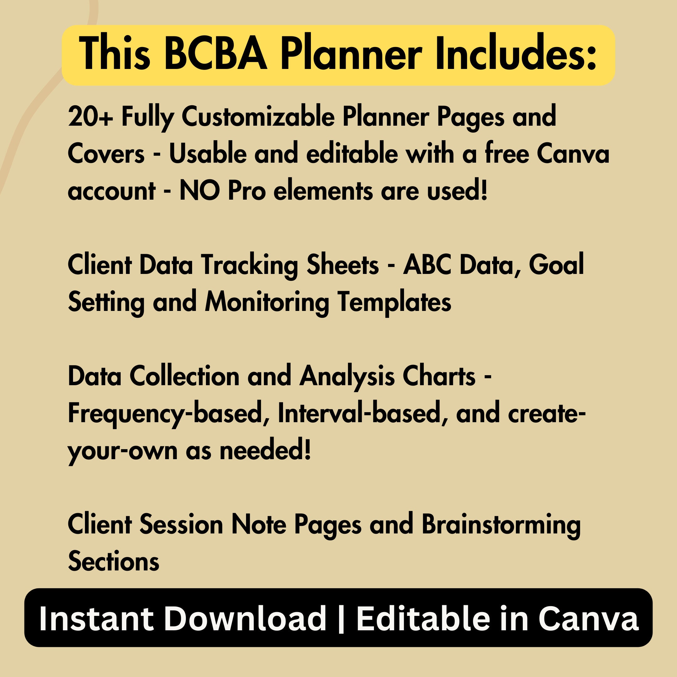 BCBA Planner Canva Template, Data Sheets - Customizable for Bcbas, ABA ...
