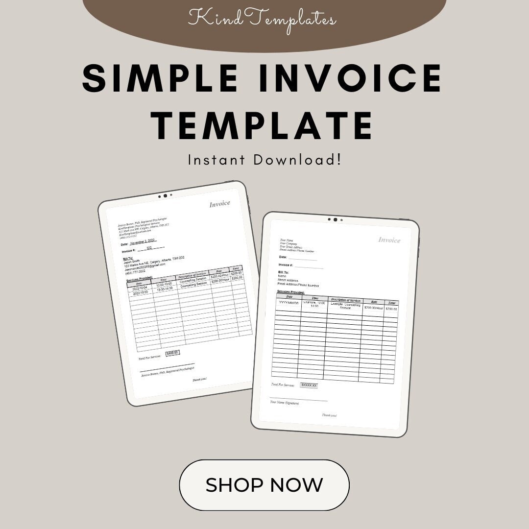 Simple Invoice Word Template for Small Business Sole Proprietors ...