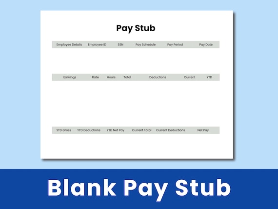 Blank Paycheck Stub Template