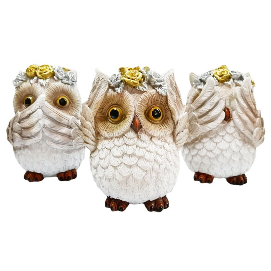 Three No Owl Creative Living Room Decoration Desktop Small Ornaments ...