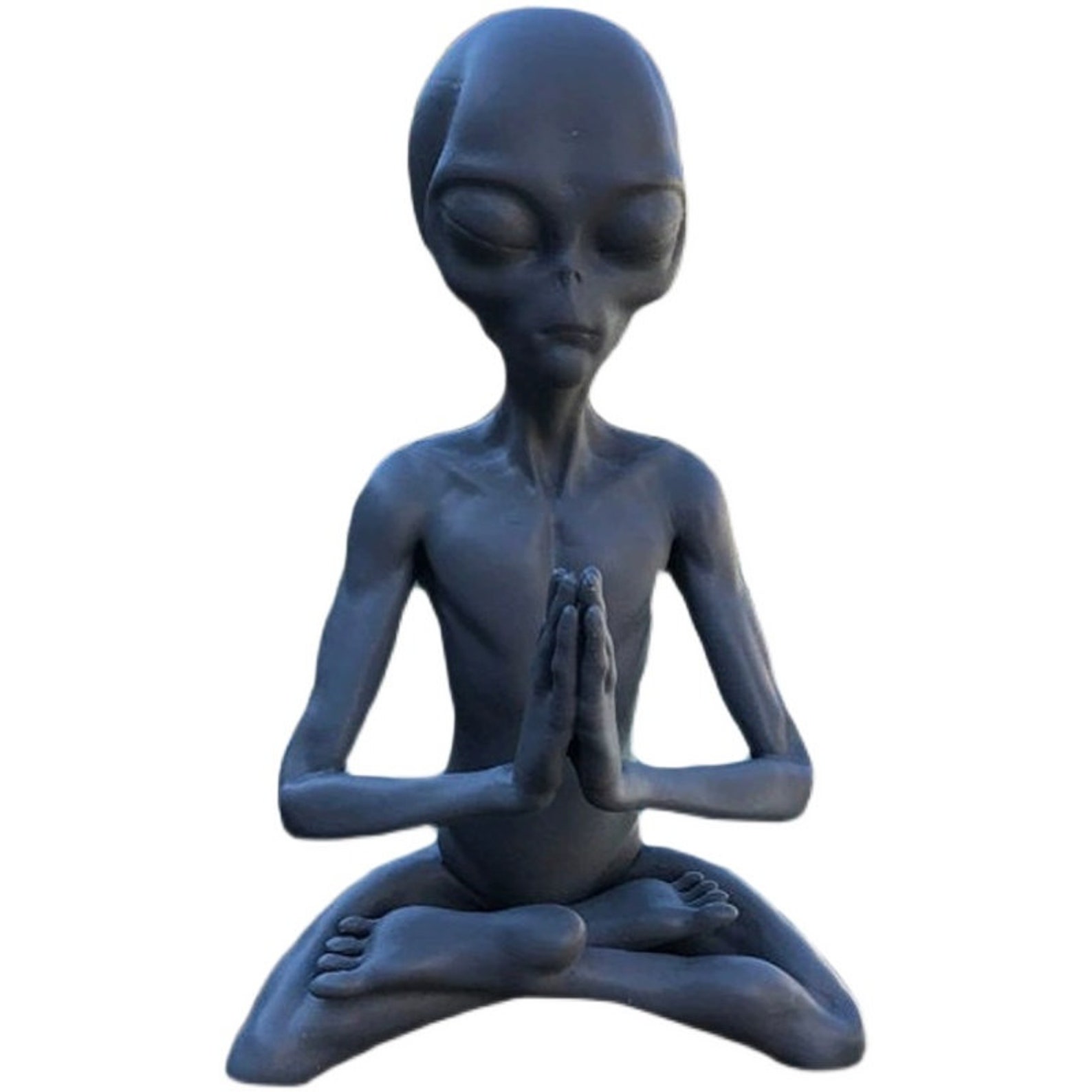 Meditating Alien Ornament Resin UFO Indoor Outdoor Garden Decoration ...