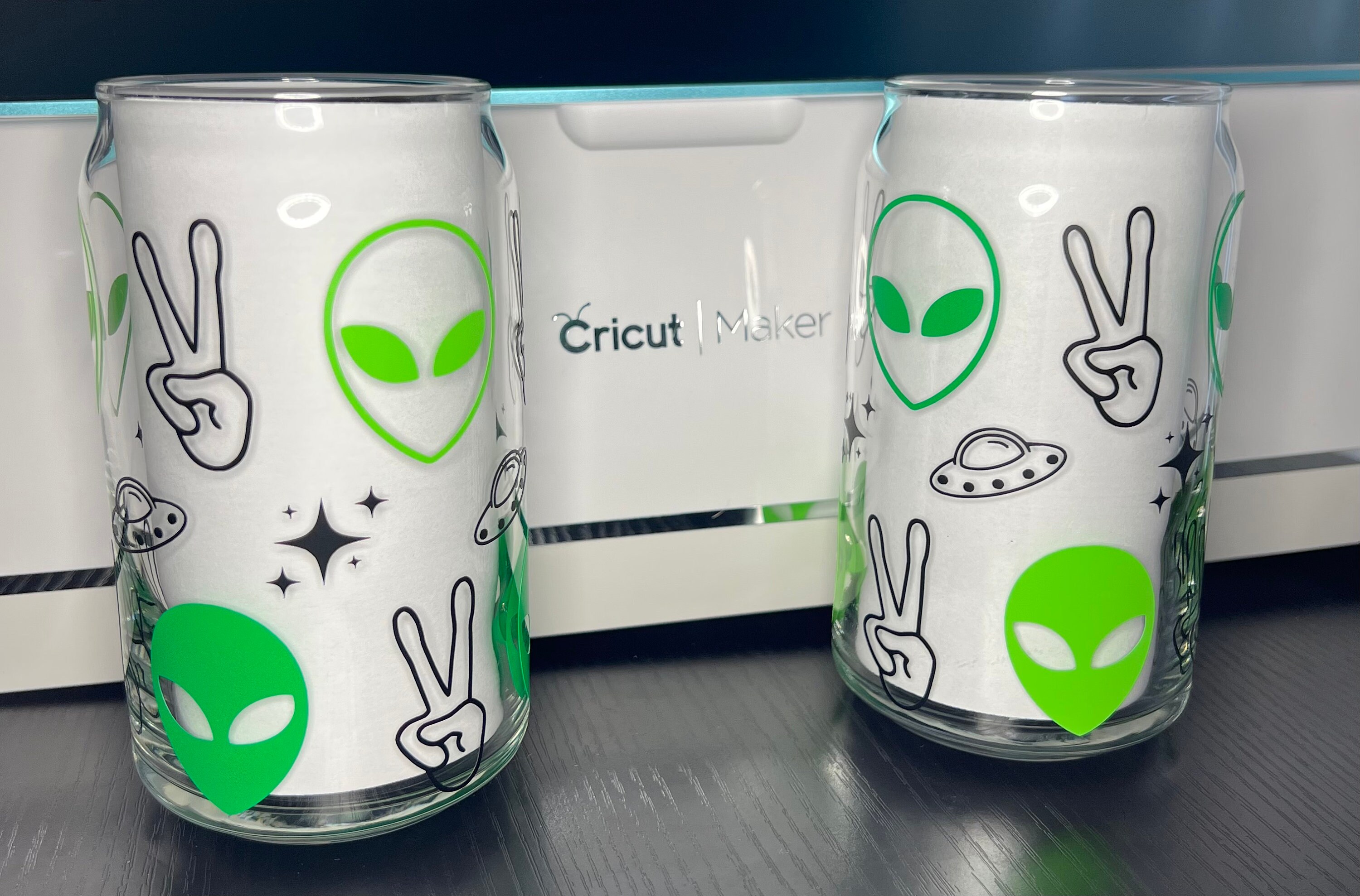 Alien Iced Coffee Cup | 16 Oz Iced Cold Cup | UFO | Retro Glass Cup ...