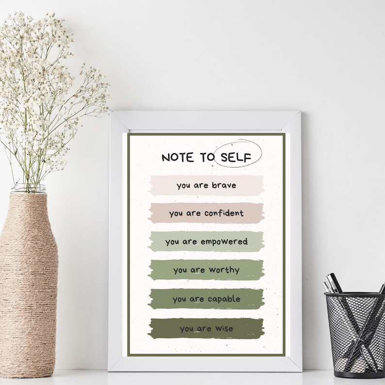 Daily Affirmations PRINTABLE Poster Metal Health Wall Art Self Care ...