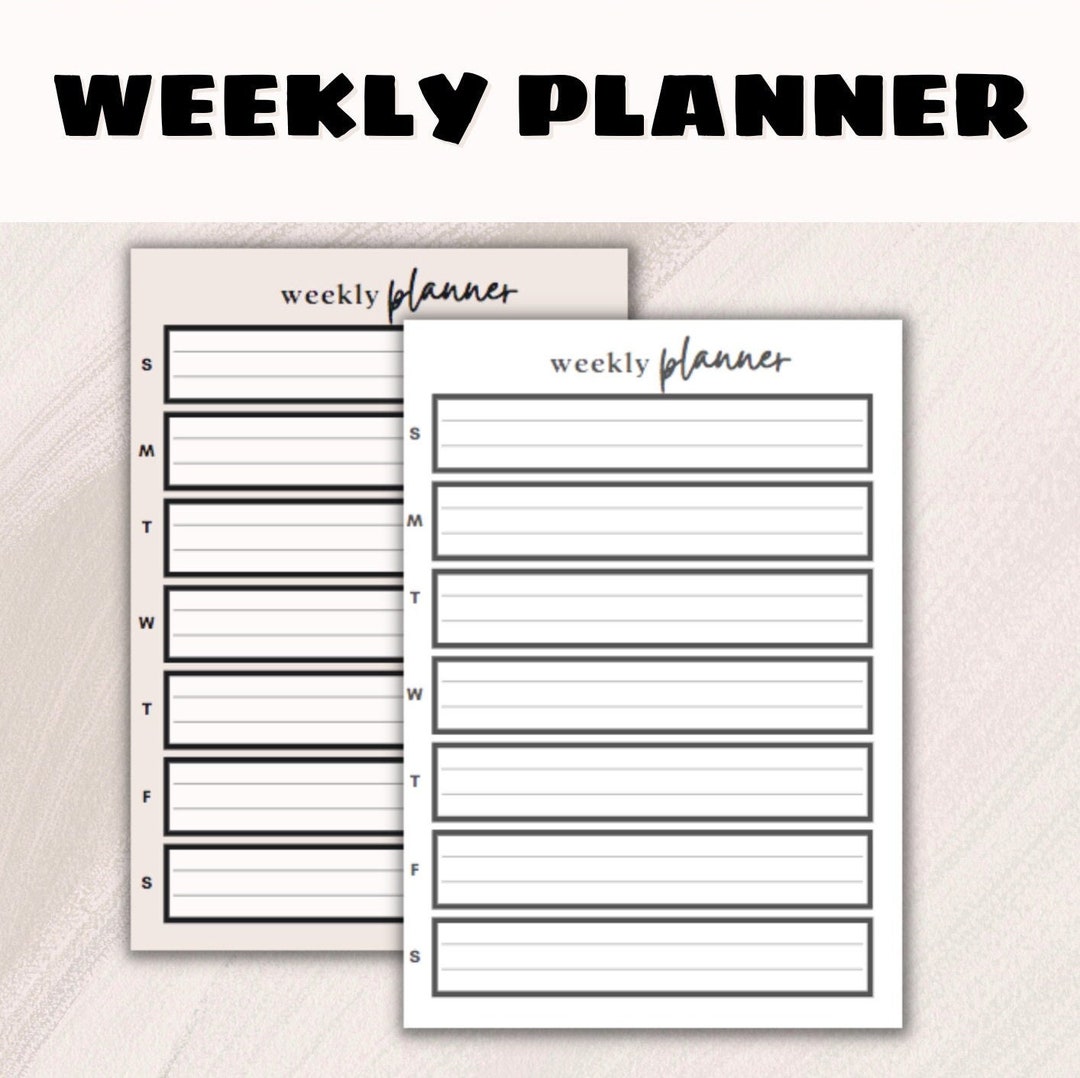 Printable Weekly Planner / Agenda / Schedule / Bullet Journal Page ...