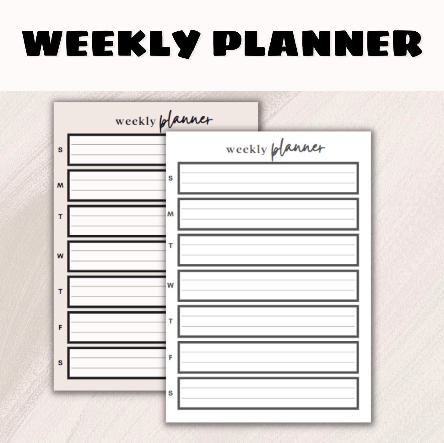 Printable Weekly Planner / Agenda / Schedule / Bullet Journal Page ...