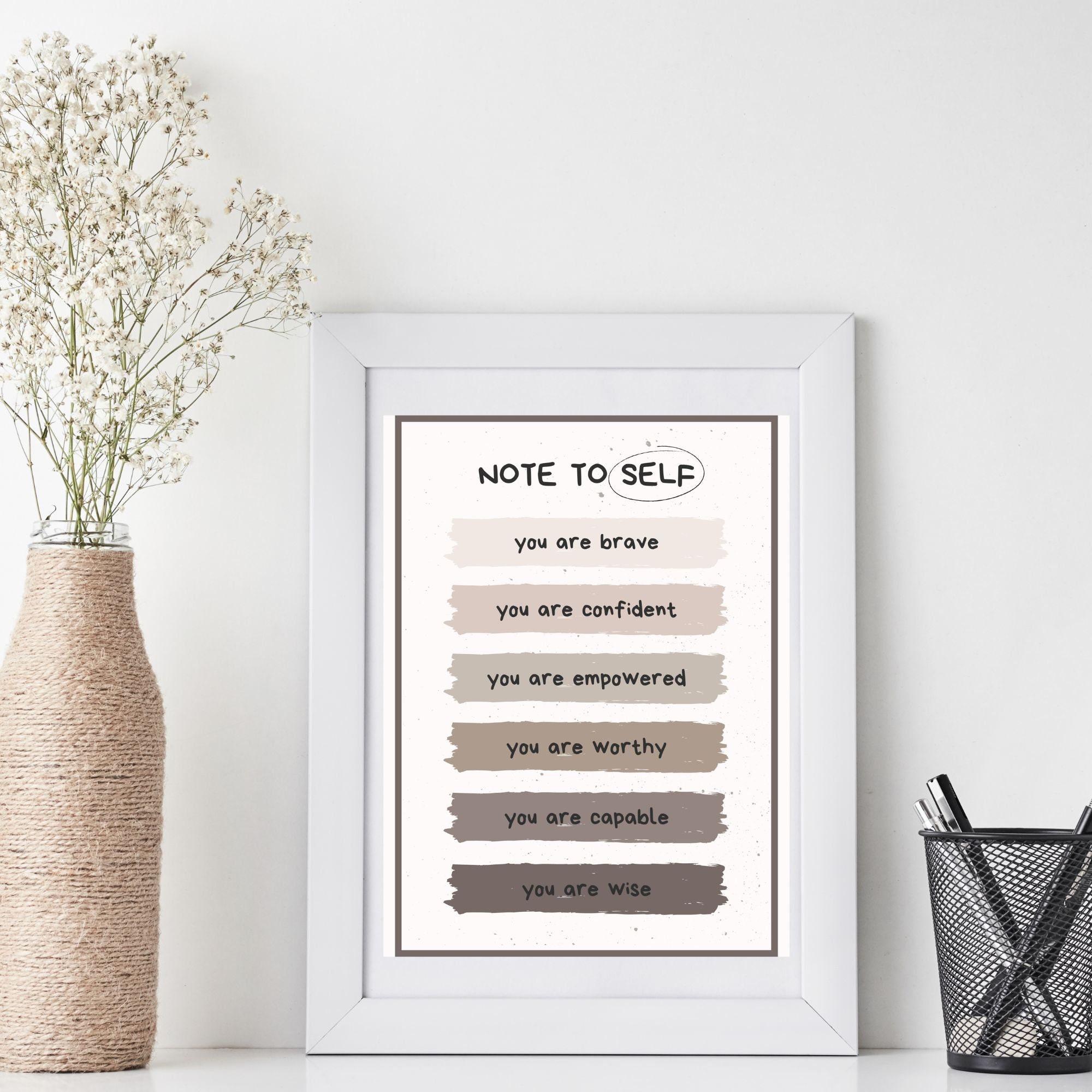 Daily Affirmations PRINTABLE Poster Metal Health Wall Art Self Care ...
