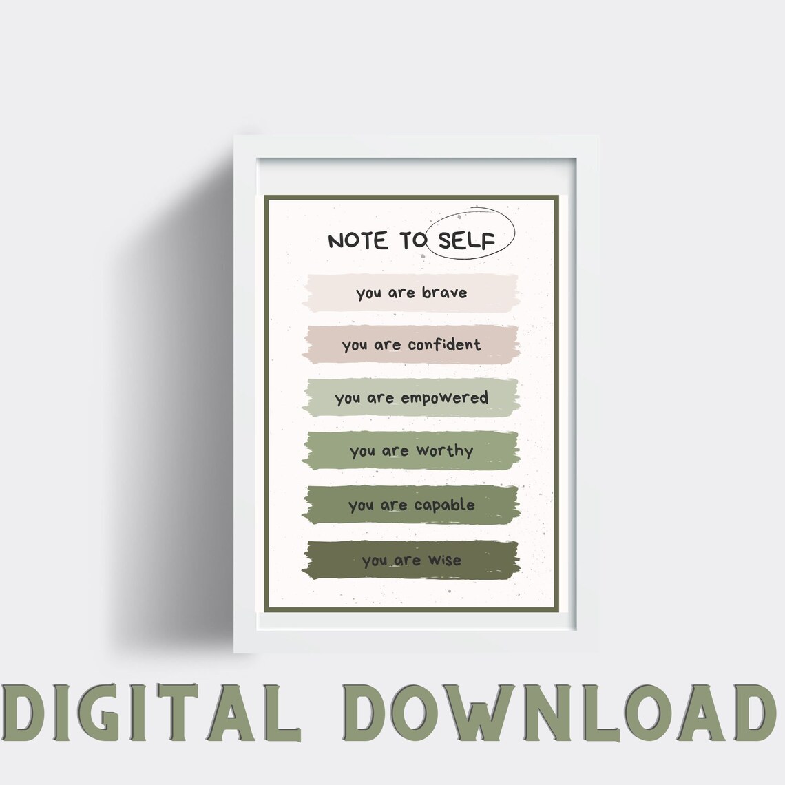 Daily Affirmations PRINTABLE Poster Metal Health Wall Art Self Care ...