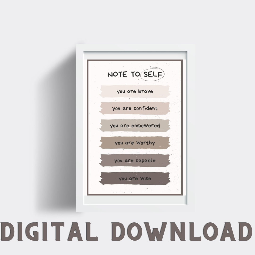 Daily Affirmations PRINTABLE Poster | Metal Health Wall Art | Self Care ...