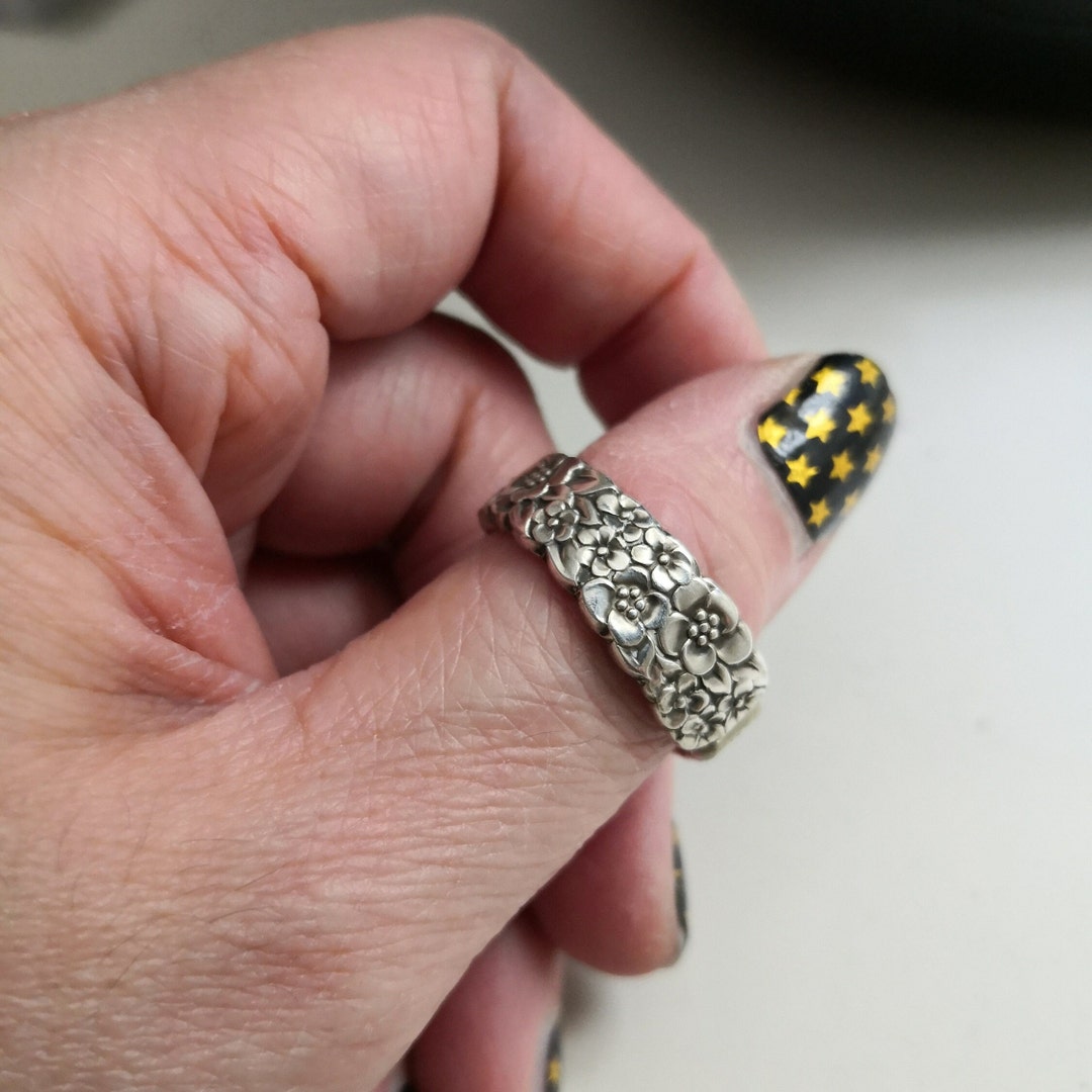 Flower Power Ring, Spoon Ring, Floral Ring, Gorgeous Floral, US Size 10 ...