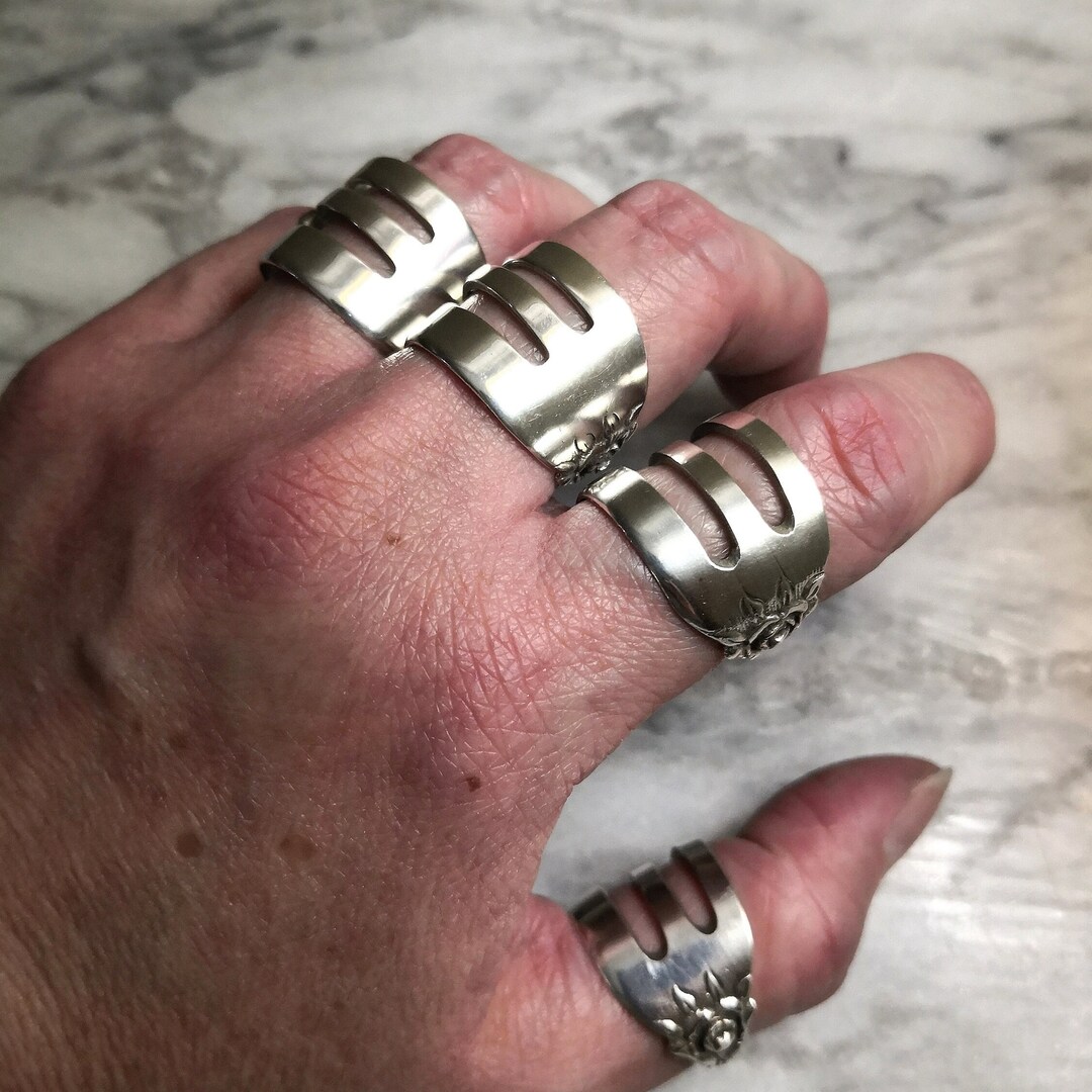 Vintage Fork Ring, Cool Ring, Silverplate Fork, Hippie Ring - Etsy