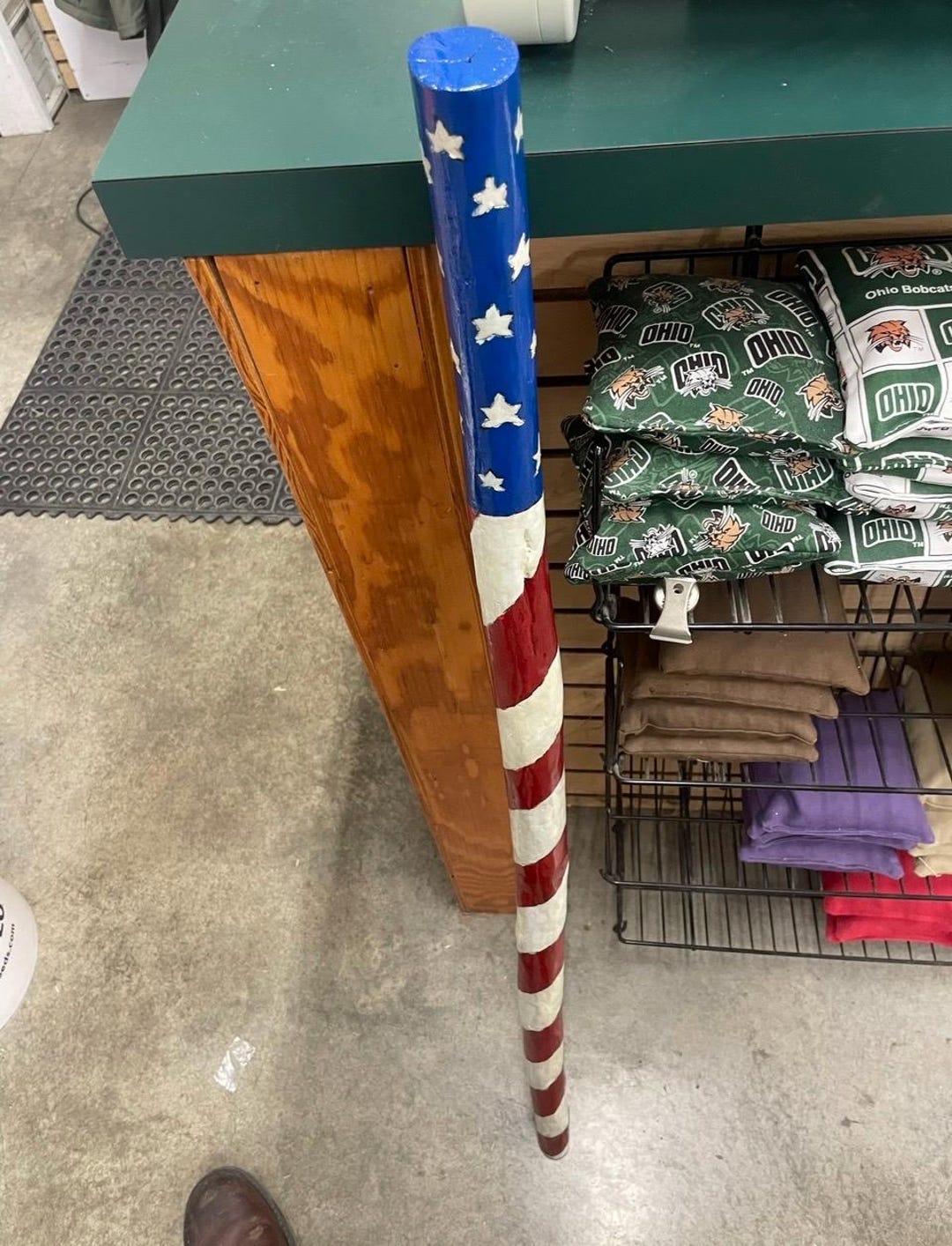 Handmade United States Flag Walking Stick Patriotic Red, White, and ...