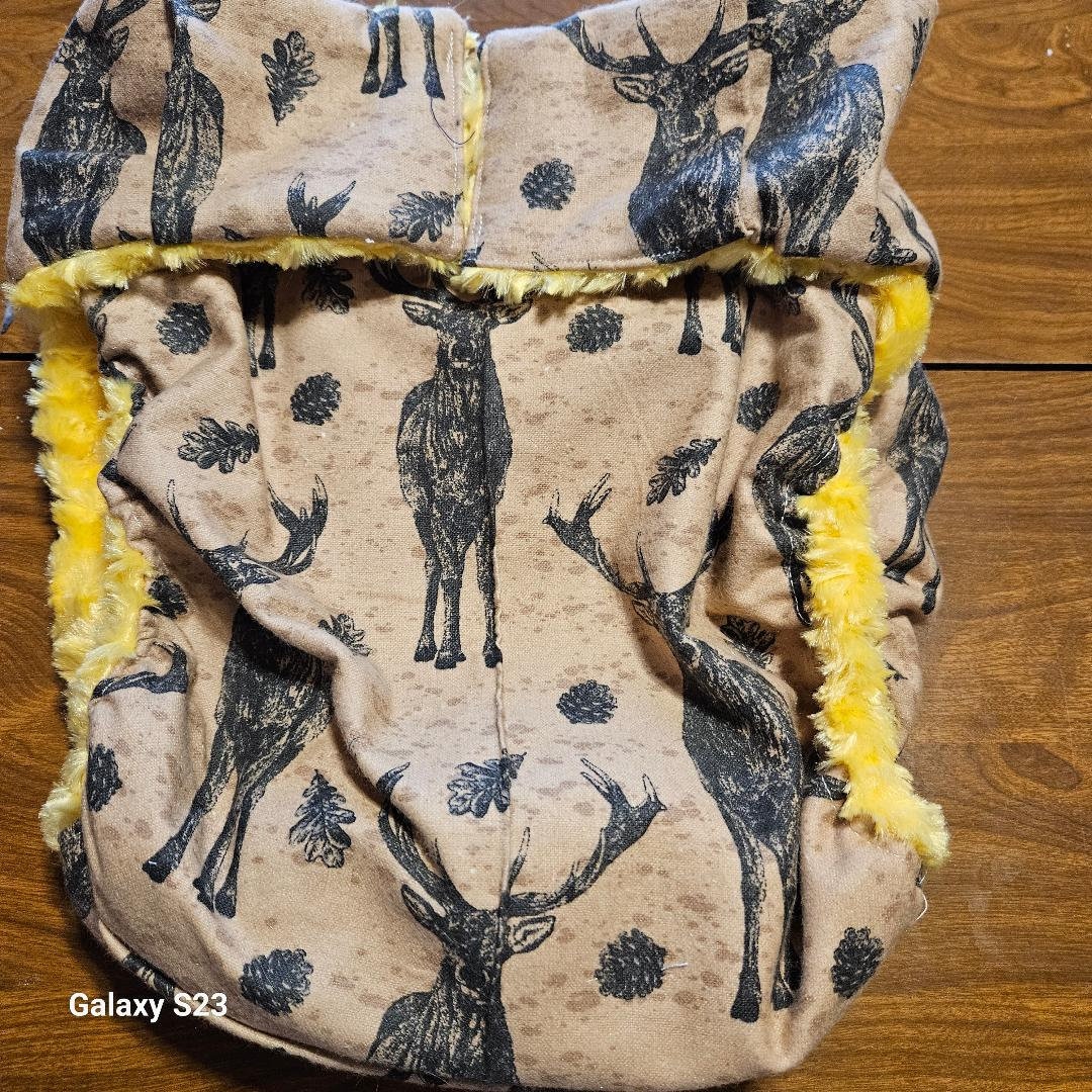 Reduced Medium Only Adult Cloth Diaper,yellow Minky Lining,elk Print - Etsy