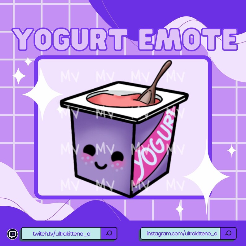 YOGURT EMOTE Twitch Emote Channel Points CUTE - Etsy