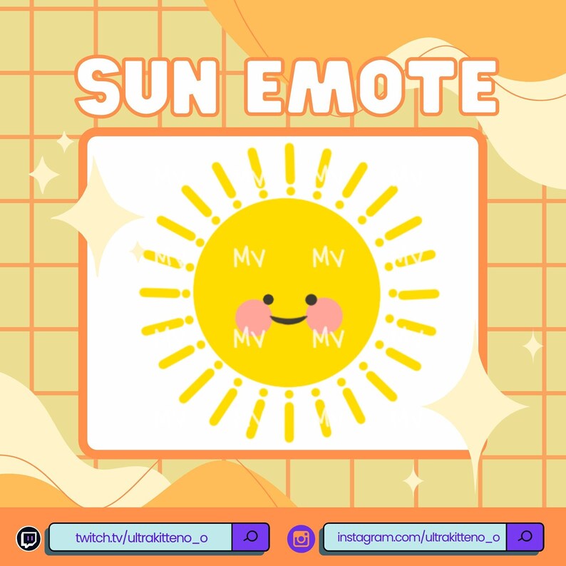 SUN EMOTE | Twitch Emote | Channel Points | CUTE | - Etsy