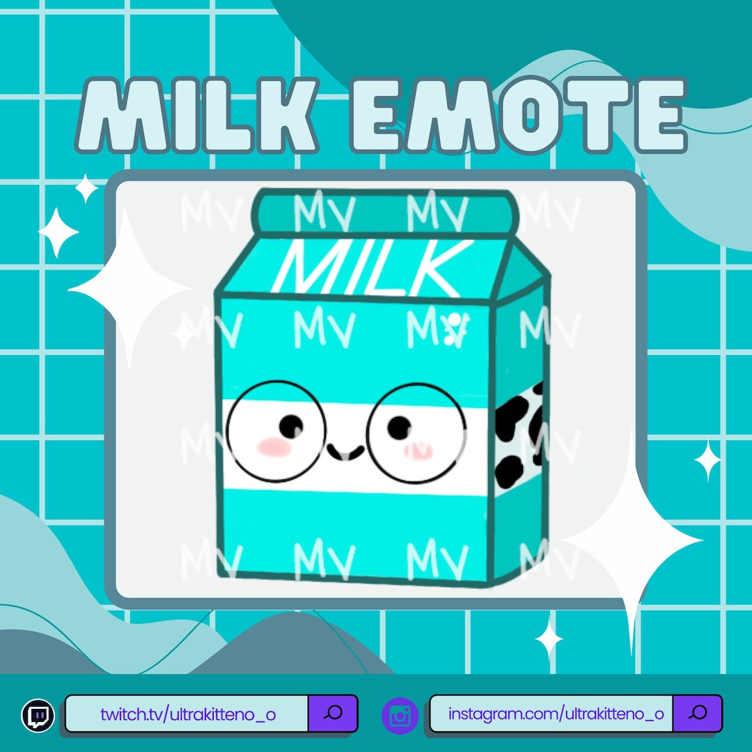 MILK EMOTE | Twitch Emote | Channel Points | CUTE | - Etsy