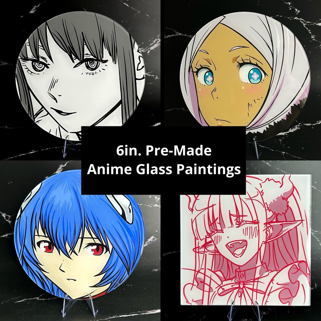 6in. Anime Glass Paintings, Anime Painting, Anime Art, Anime Gift ...