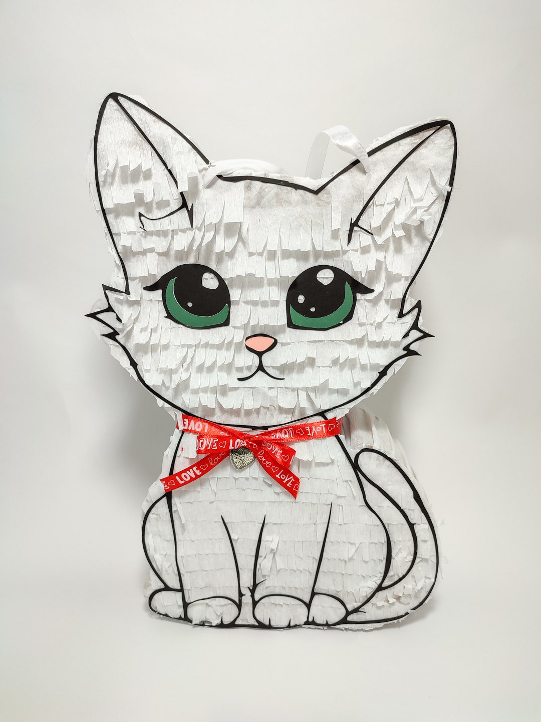 White Cat Pinata, Kitty Birthday Party Decor, Cute Cat Theme, Kitten ...