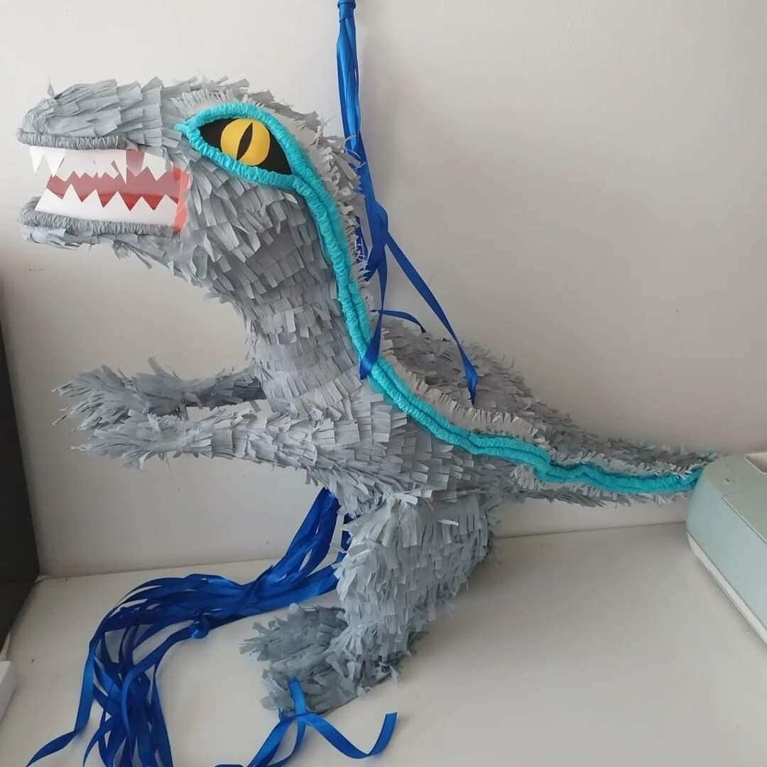 Blue Jurassic Park Piñata, Dinosaur, Velociraptor, - Etsy