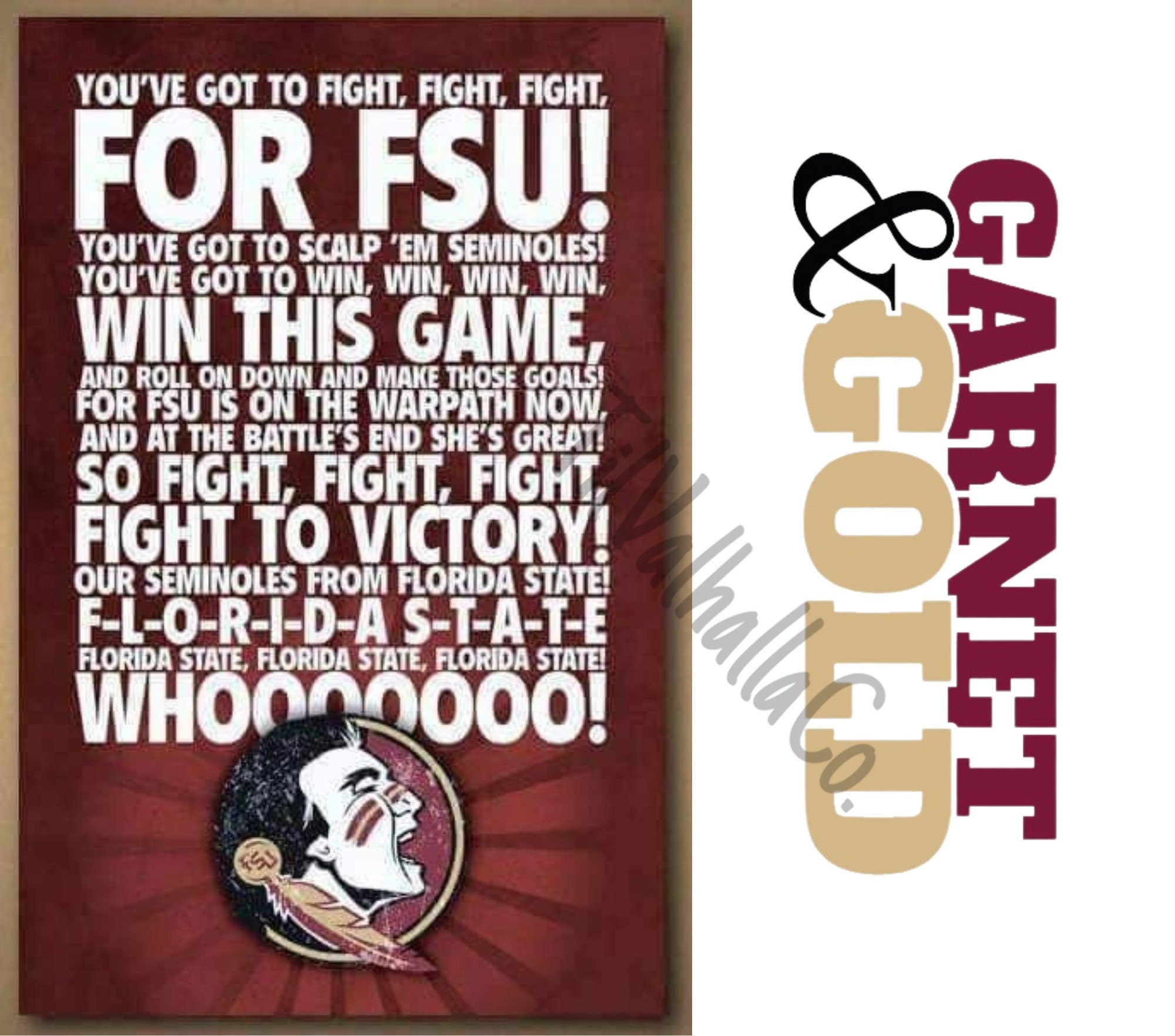 Florida State Seminoles FSU 20oz Skinny Tumbler Sublimation - Etsy