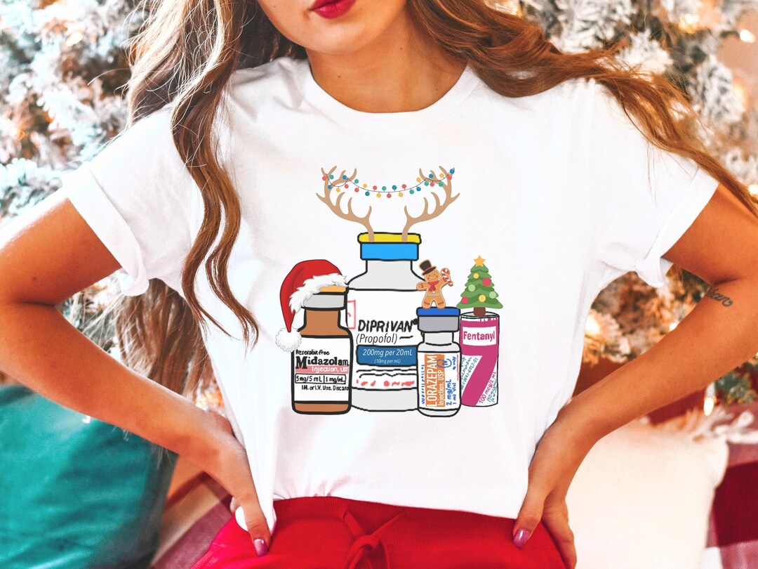 Christmas Nurse Shirt, Funny Xmas Nurse Shirt, Gift for Crna, ICU ...