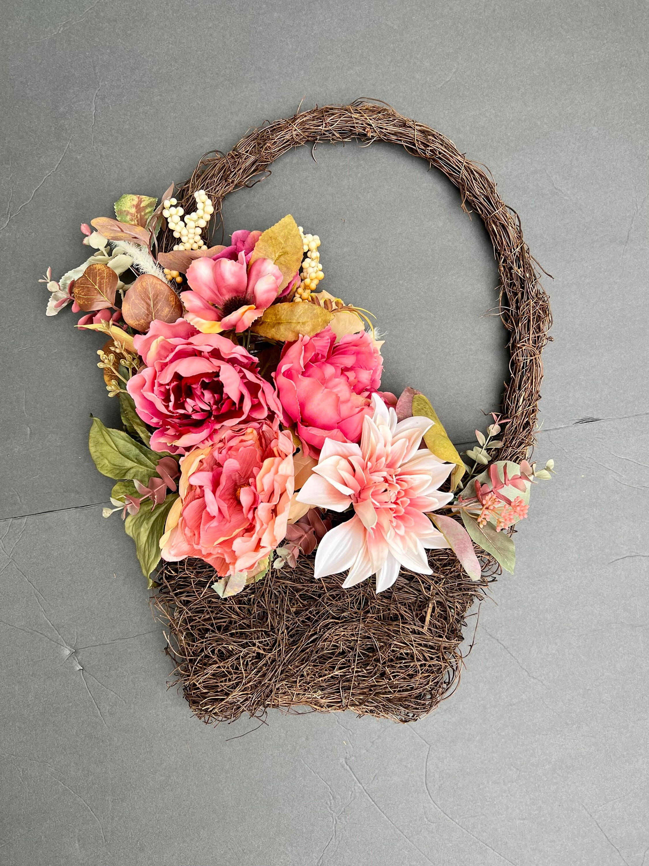 Fall Wreath, Fall Flowers Wreath, Fall Basket Decor, Fall Flowers Decor ...