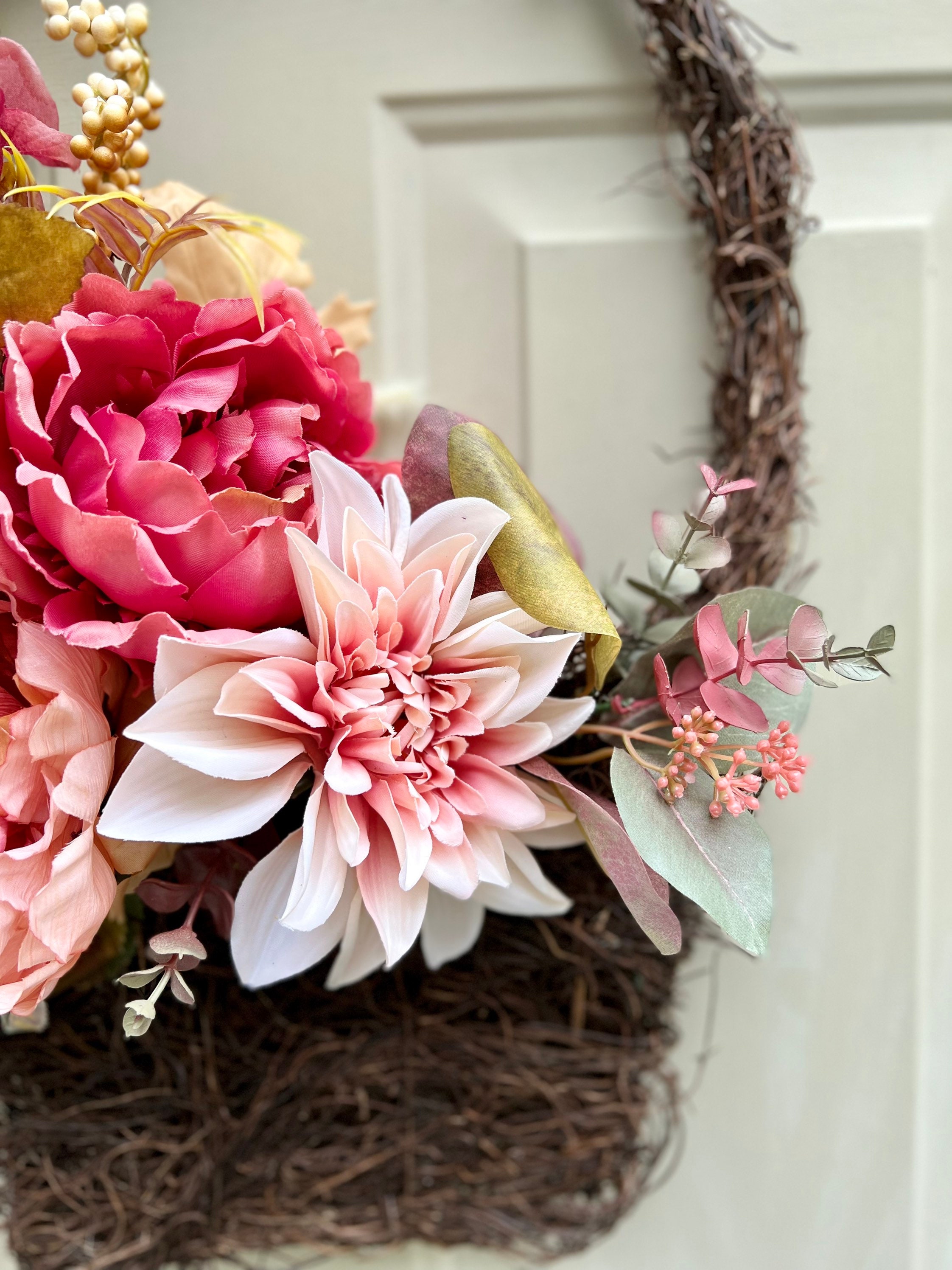 Fall Wreath, Fall Flowers Wreath, Fall Basket Decor, Fall Flowers Decor ...