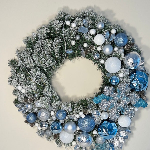 Blue Christmas Wreath - Etsy