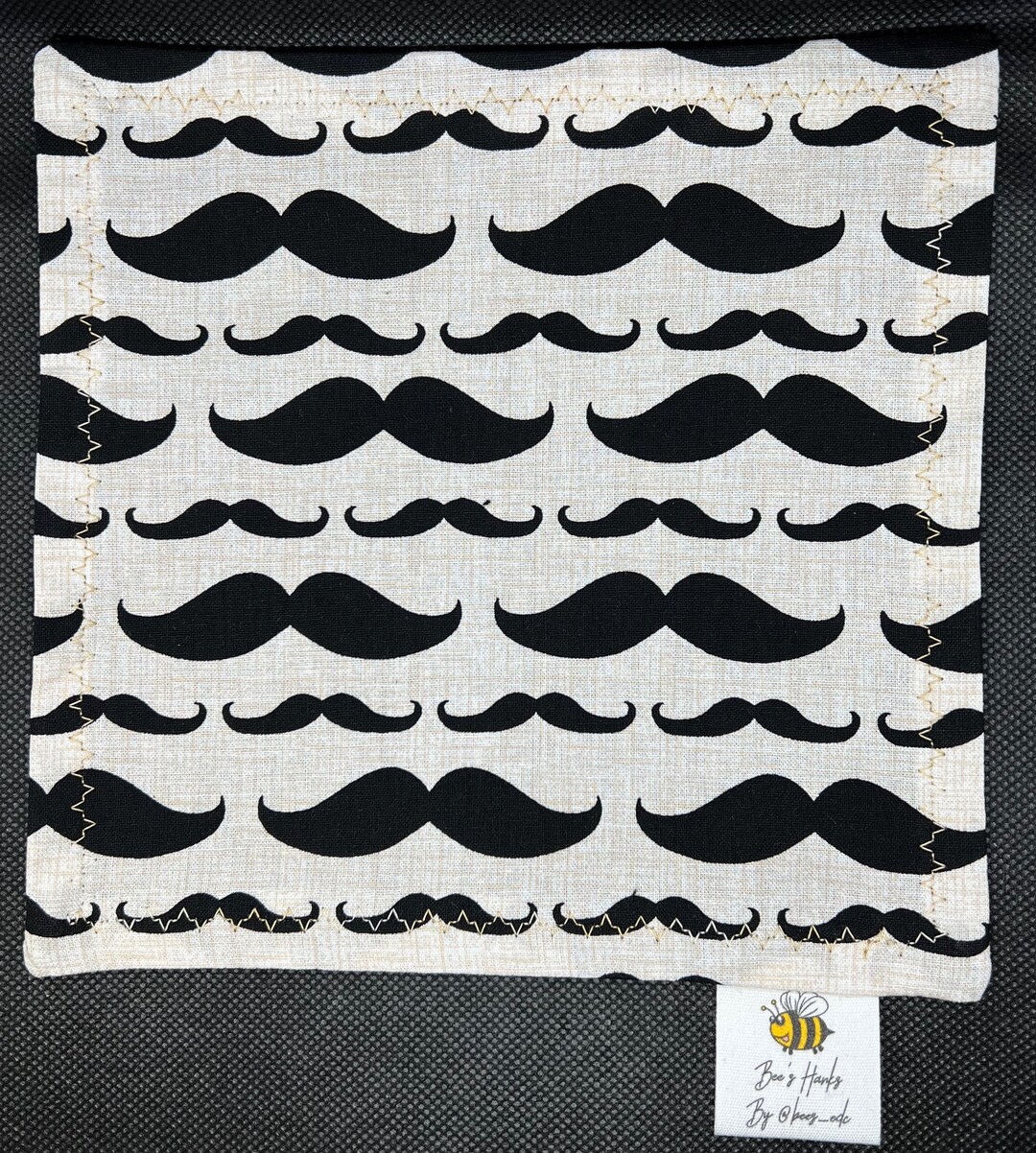 Handlebar Mustache Cotton/microsuede Edc Hank - Etsy