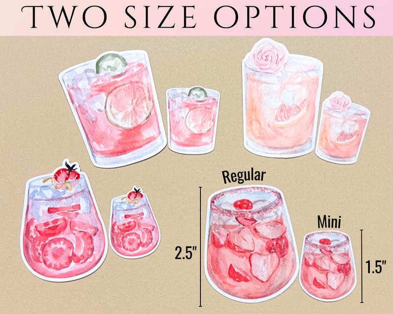 Cocktail Sticker Pack Bachelorette Party Decor Bar Cocktail Party Favor ...