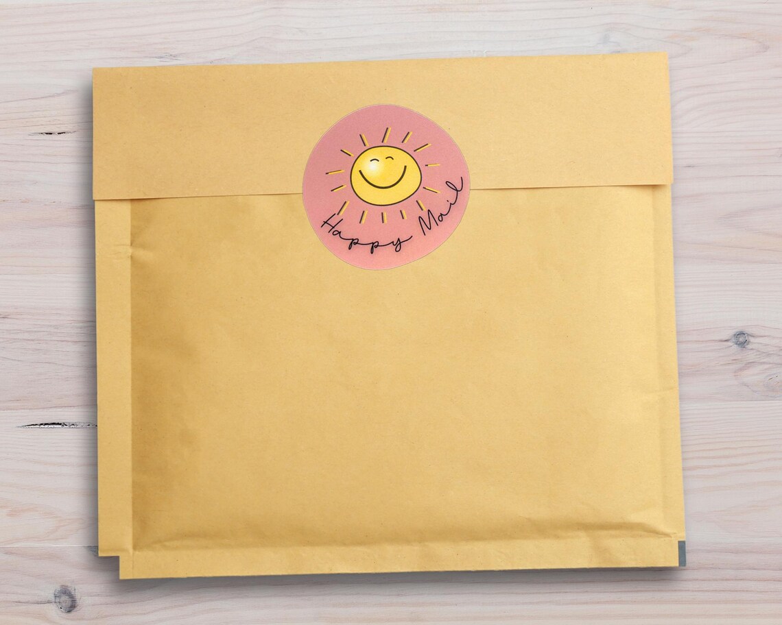 Happy Mail Stickers Cute Stationery Envelope Seal Party Invitation ...