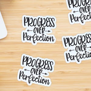 Progress Over Perfection Sticker Inspirational Gift for Friend Positive ...