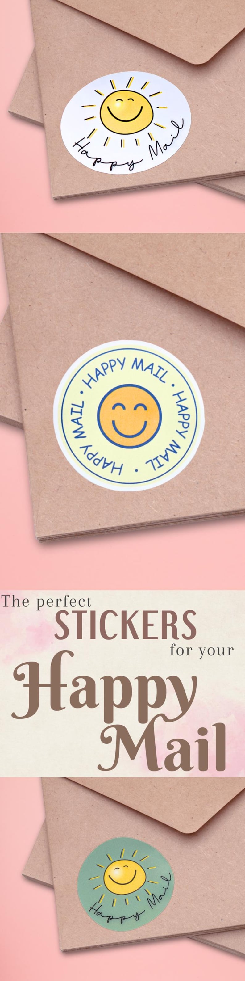 Happy Mail Stickers Cute Stationery Envelope Seal Party Invitation ...