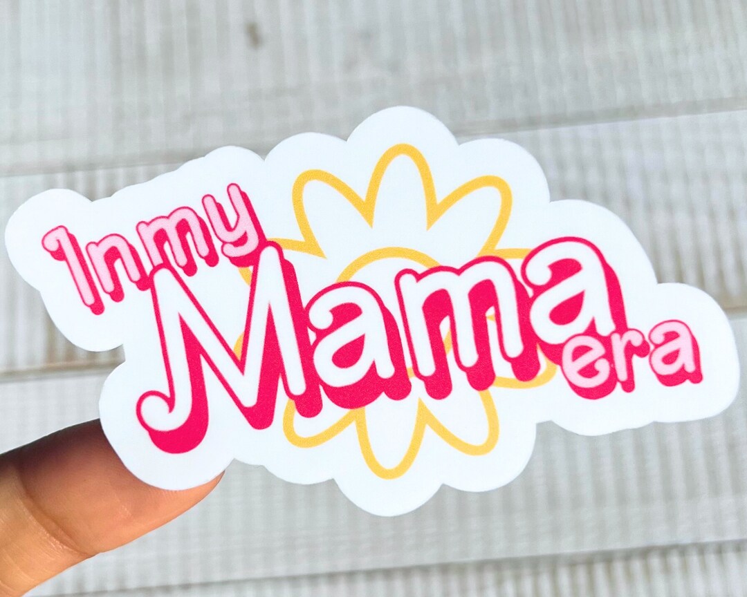 Mom Sticker in My Mama Era Hot Pink Aesthetic Water Bottle Sticker for ...
