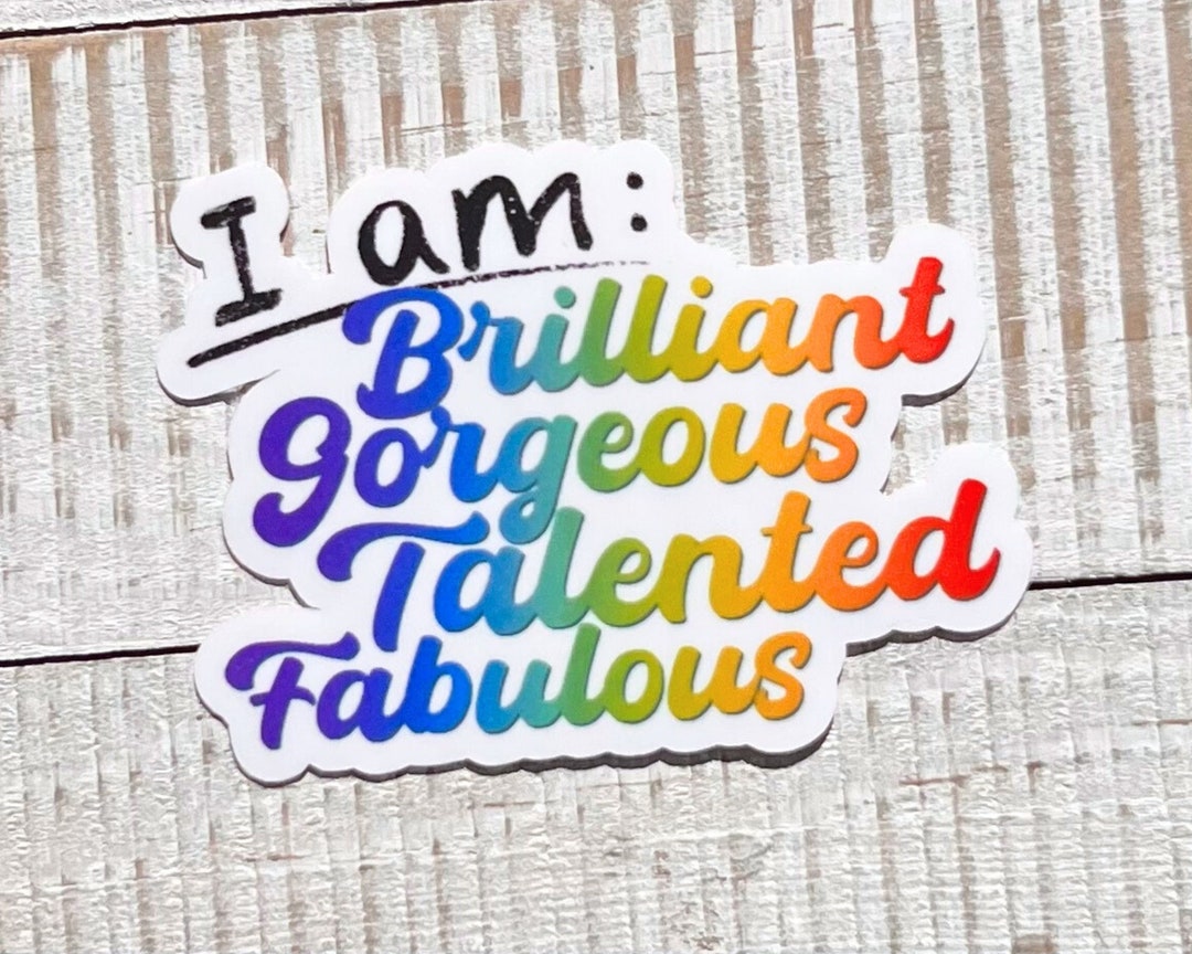 Positive Affirmation Sticker Rainbow I Am Vinyl Sticker - Etsy