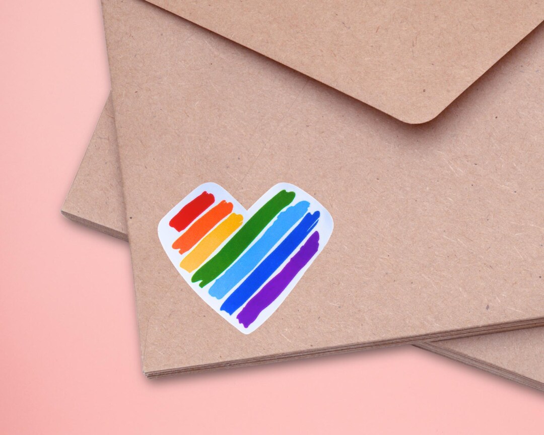Rainbow Heart Sticker Sheet Envelope Seal Sticker Party Favor Gift Box ...
