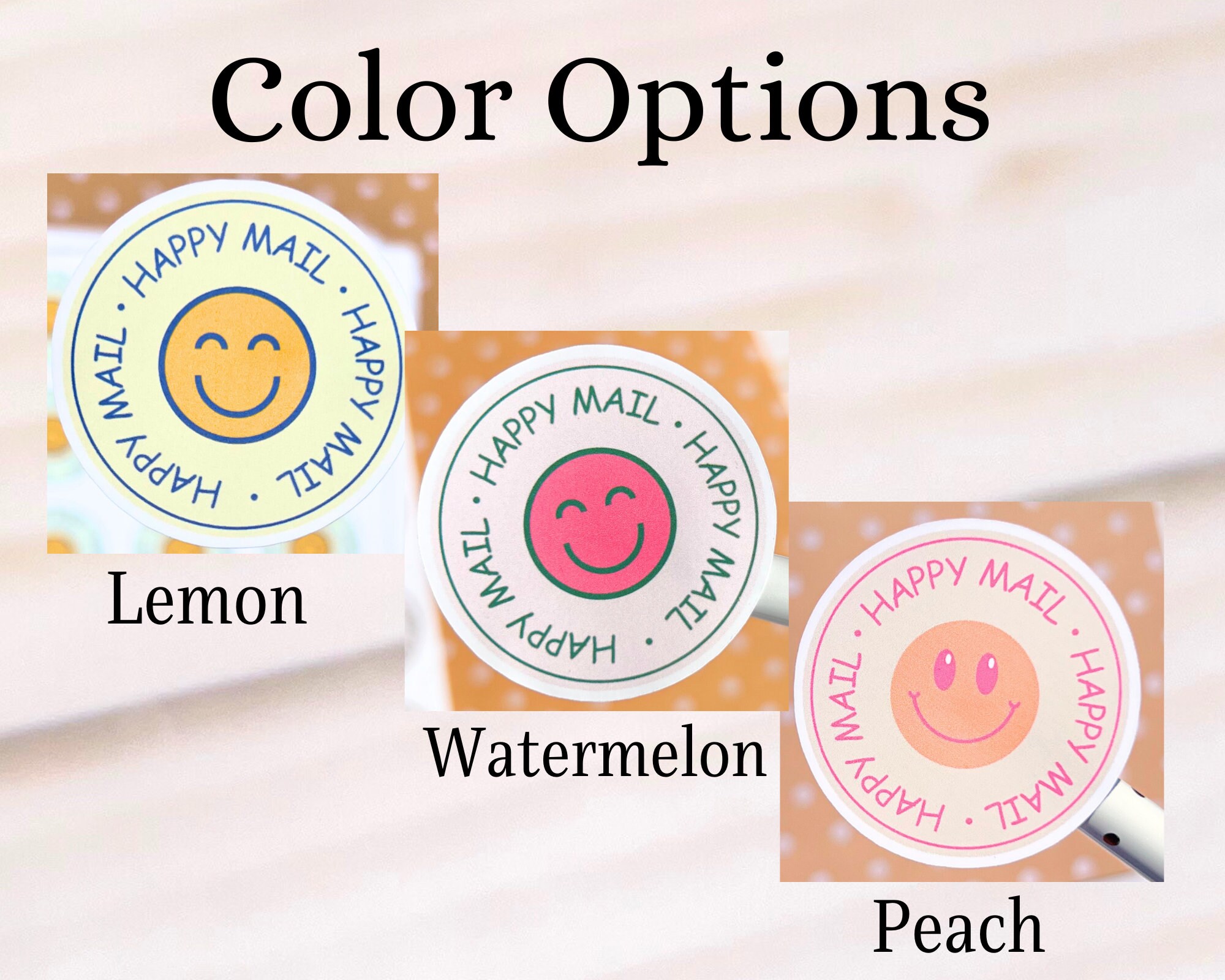 Smiley Face Happy Mail Stickers Cute Small Business Packaging Labels ...