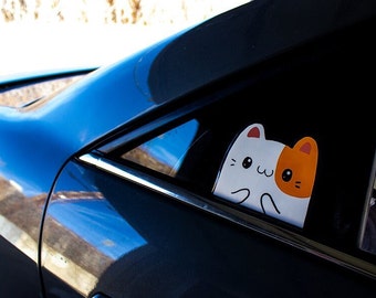 Peeking Cat Family Kawaii Cute Car Peeker Silly Gift Window - Etsy