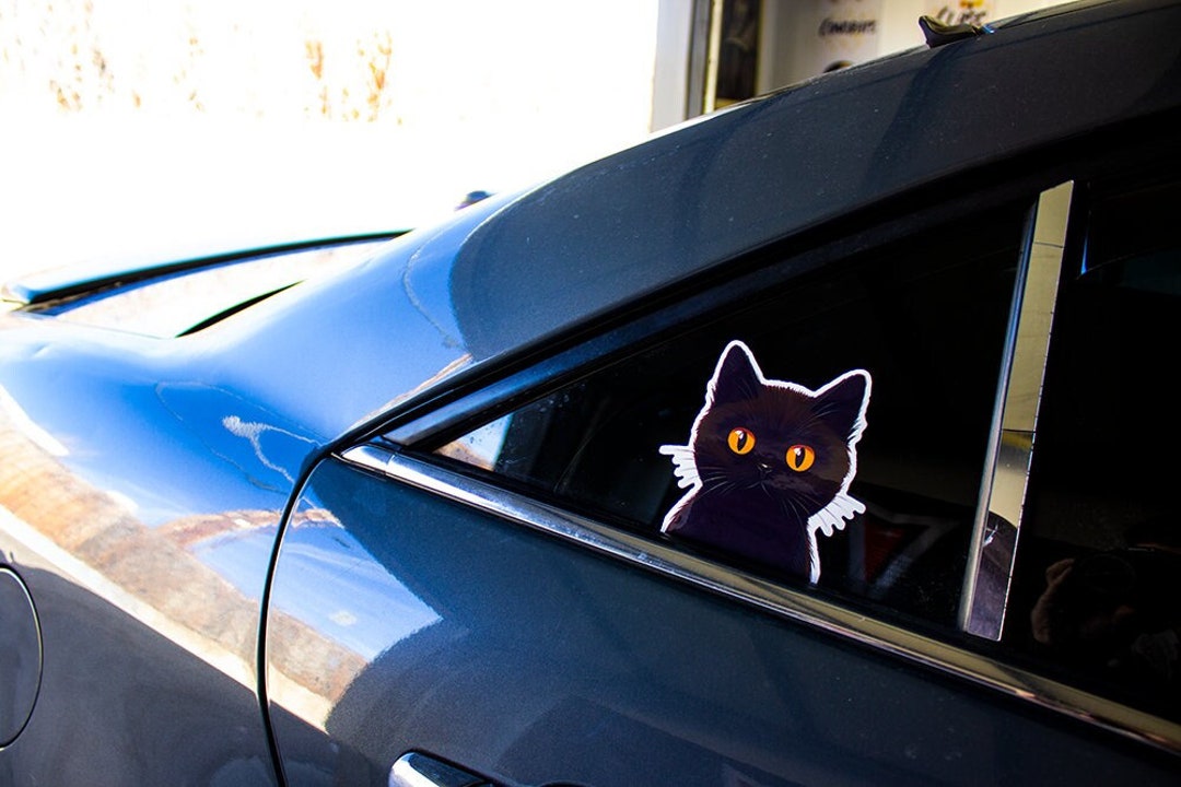 Black Peeking Cat Haloween Realistic Cute Car Peeker Gift - Etsy