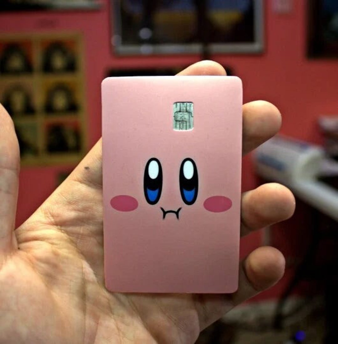 Kirby Credit Card Skin Nintendo Cute Kirby Minimalist Face Covered ...