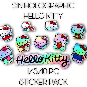 Hello Kitty Sanrio 2in Holographic/glossy Stickers 1/5/10 PC Misc ...
