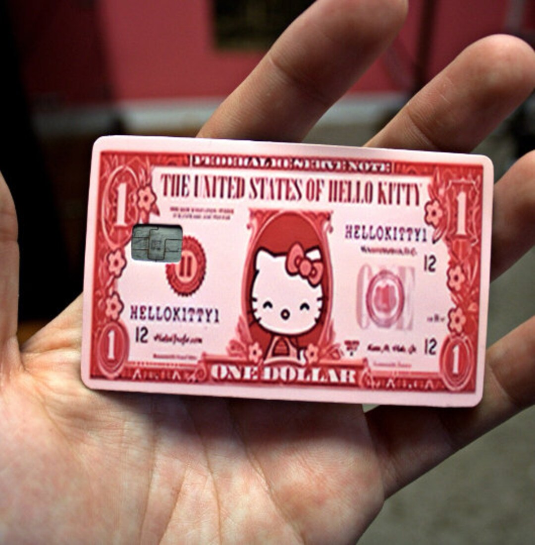 Hello Kitty Cash Credit Card Skin Sanrio Money Sticker Glossy or ...