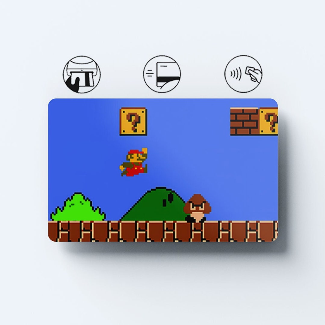 Card Skin Super Mario Credit Card Sticker Old School Game Skin Glossy ...