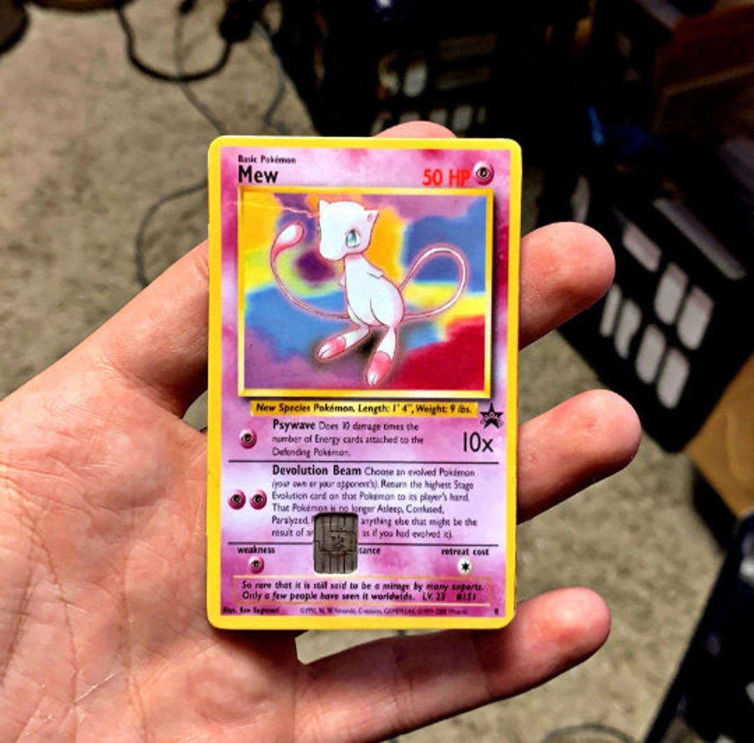 Mew Pokemon Base Set Trading Card Game Credit Card Sticker Decal Skin ...
