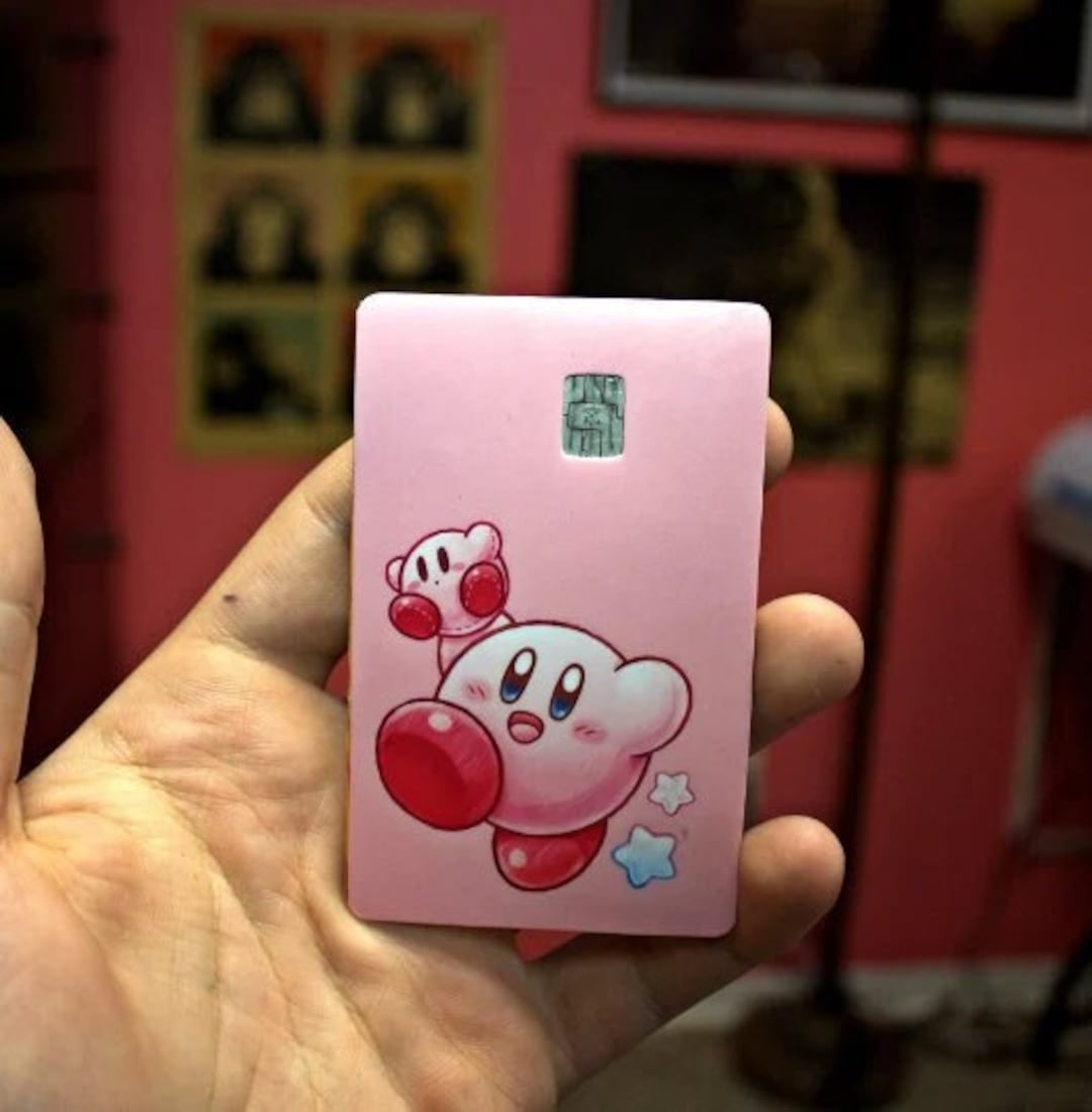 Kirby Credit Card Skin Nintendo Cute Kirby With Baby Doll Sticker ...