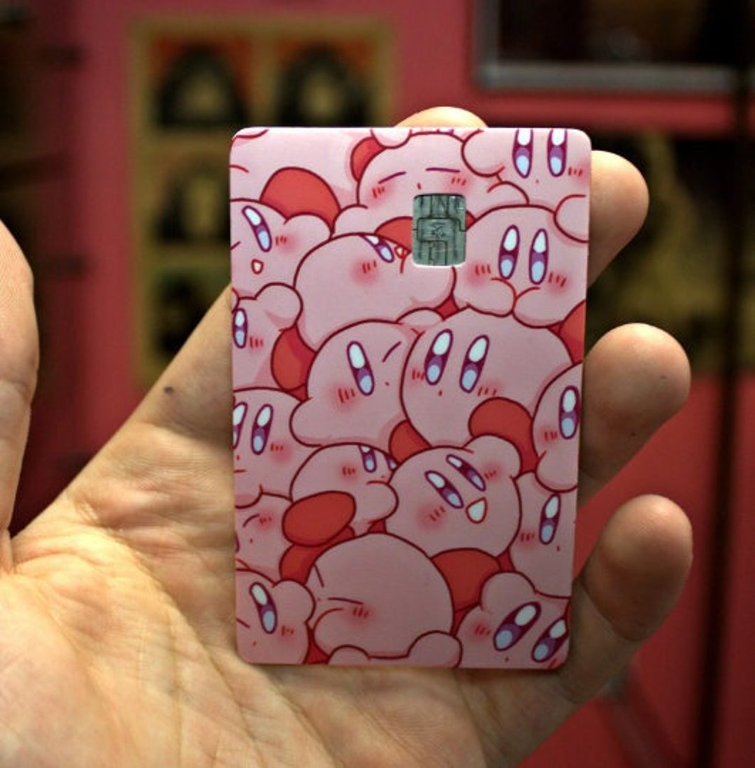 Kirby Credit Card Skin Nintendo Cute Anime Kirby Kawaii Covered Pattern ...