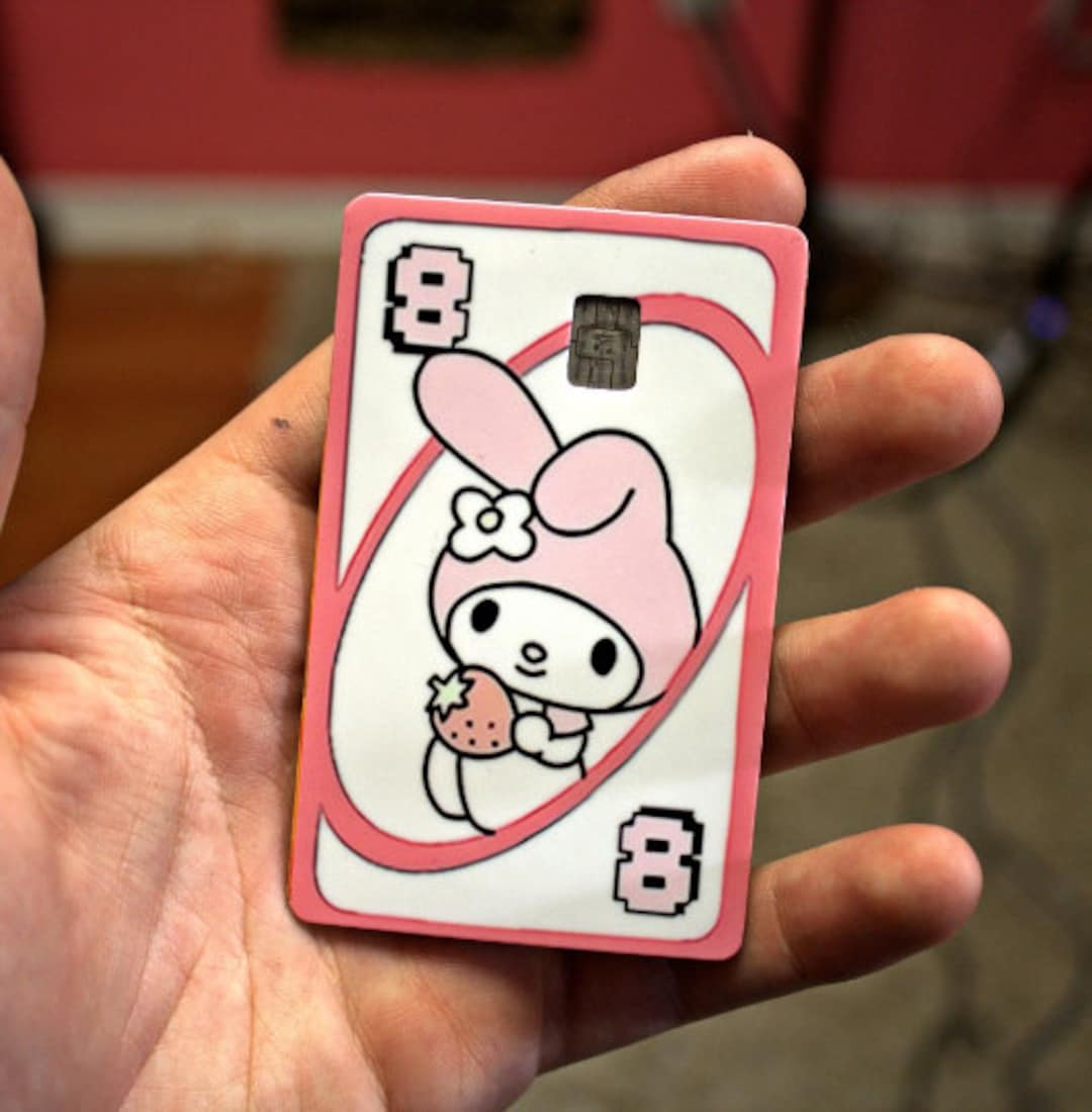 My Melody Uno Credit Card Skin Holding Strawberry Cute Game Card ...