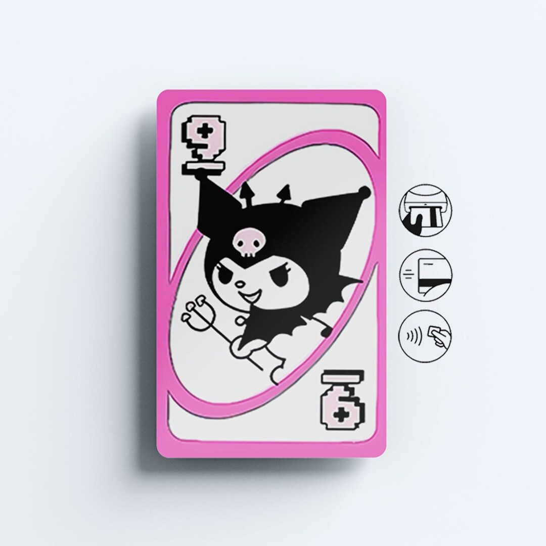 Card Skin Kuromi Uno Credit Sanrio Devil My Melody Trident Card Sticker ...