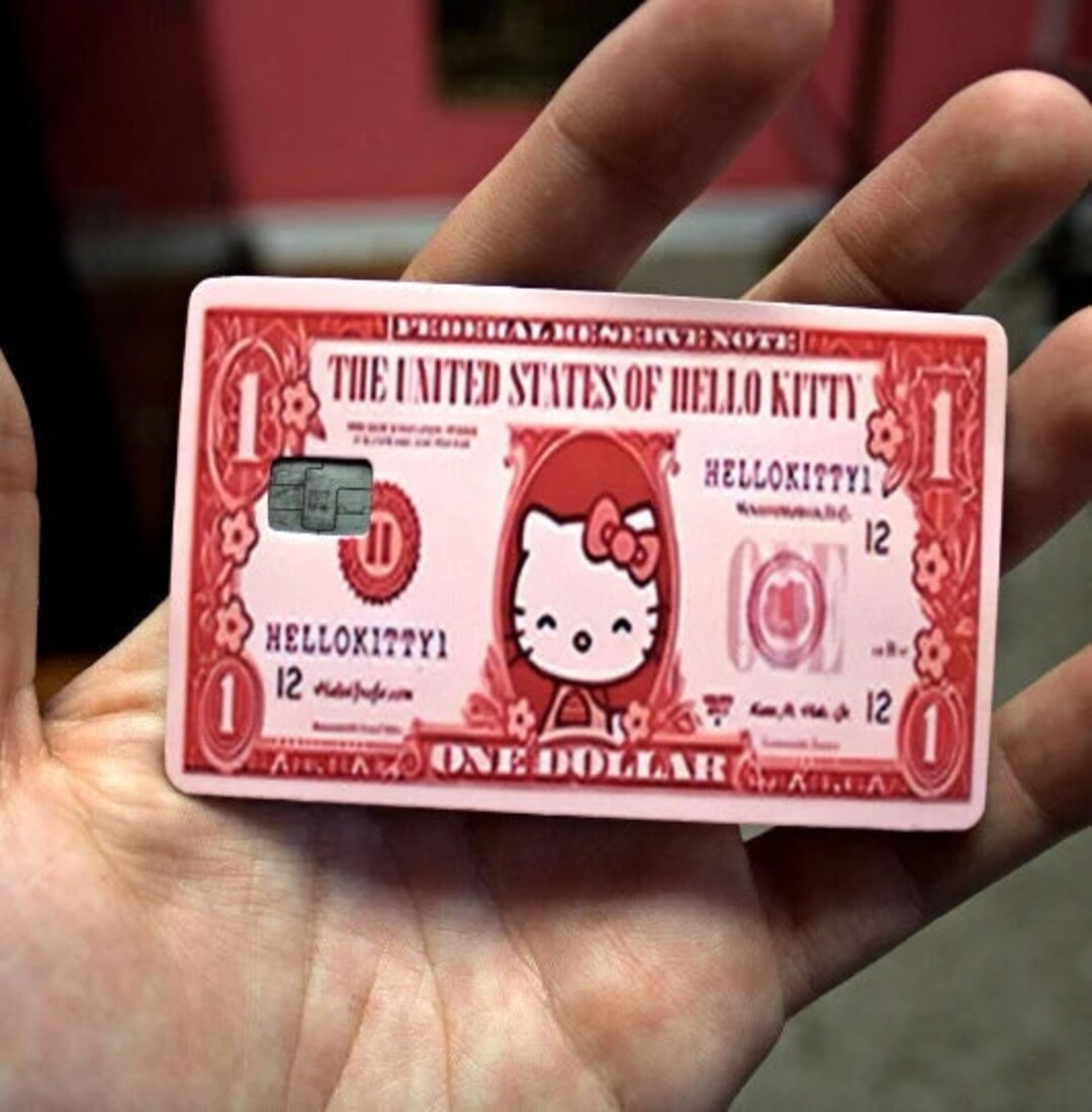 Hello Kitty Cash Credit Card Skin Sanrio Money Sticker Glossy or ...