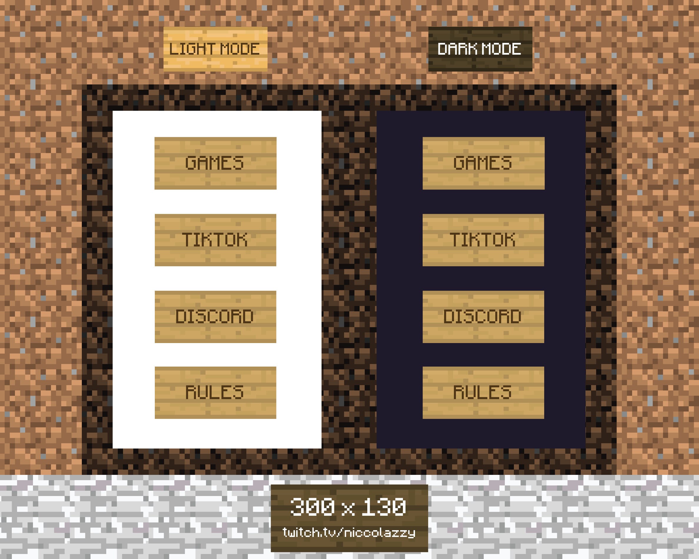 22 Cartoon Minecraft Sign Panels for Twitch Cute, Simple, Brown Oak ...